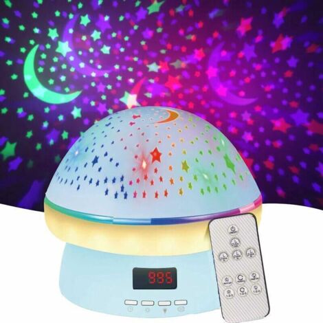 4-Piece Remote Control and Timer Set, Starry Sky Design Rotating Star ...