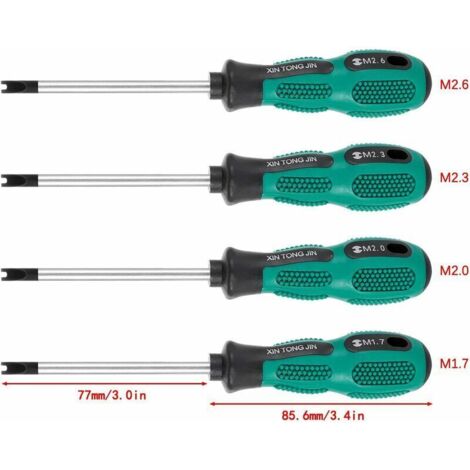 4pcs/Set Screwdriver Bits U-Shaped Magnetic Fork Slotted Screw Driver ...