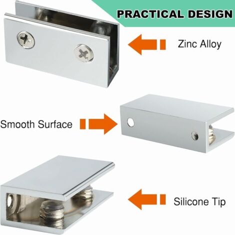 Adjustable rectangular frameless shelf bracket, 2 pieces, heavy-duty ...