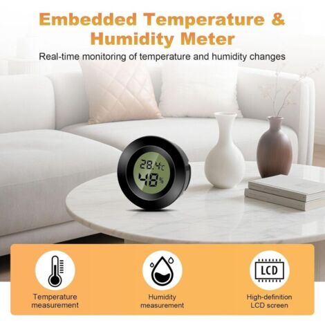 Set of 3 mini round digital hygrometers - Hygrometer - Temperature ...