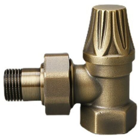 Manual radiator valve set with floral handle for cast iron radiators