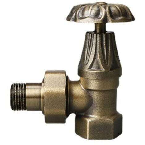 Manual radiator valve set with floral handle for cast iron radiators