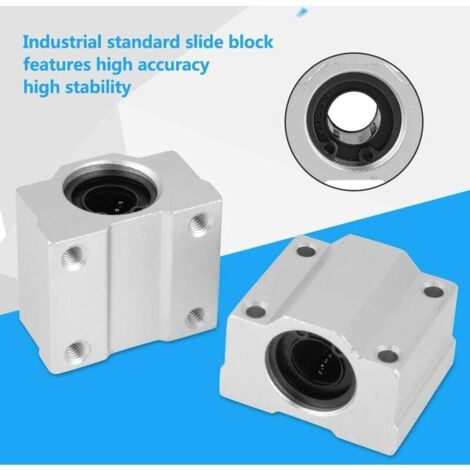 Linear bearing slide block, 4 pieces/set SCS12UU Linear motion aluminum ...