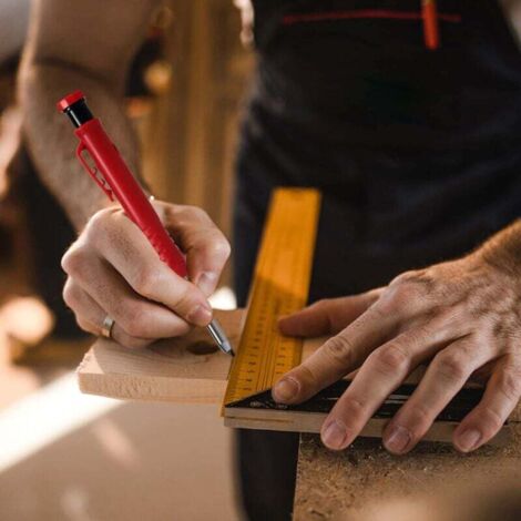 Solid Carpenter's Pencil with Sharpener, Construction Pencil ...
