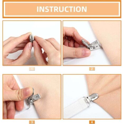 Adjustable Fitted Sheet Tensioner (65cm to 130cm), Adjustable Strap Fastener for Bed Sheets ...