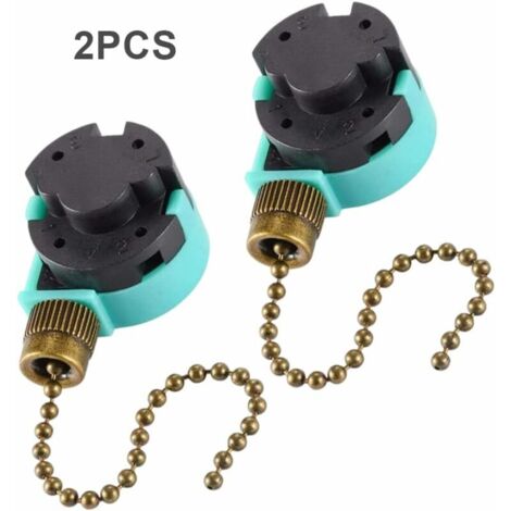 2-Piece 3-Speed 4-Wire Fan Pull Chain Switch, Ceiling/Wall Light Speed ...