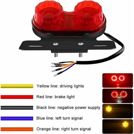 10W 40 LED Motorcycle Tail Light Integrated Brake Light Turn Signal ...