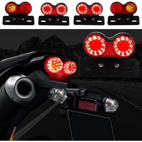 10W 40 LED Motorcycle Tail Light Integrated Brake Light Turn Signal ...