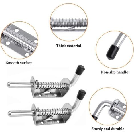 pcs Spring Latch, Garage Door Lock, Stainless Steel Spring Latch, Heavy ...