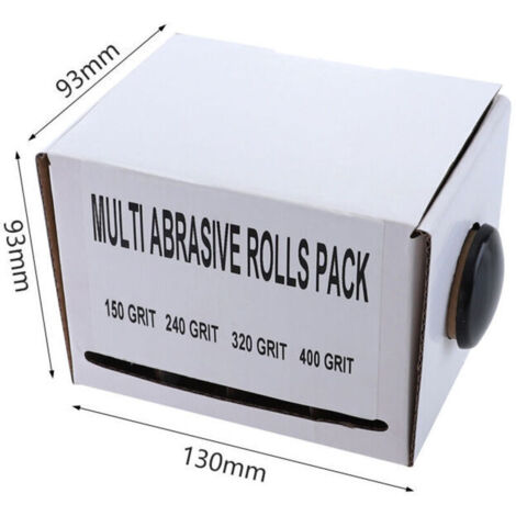 Pack of multi-abrasive sandpaper rolls, grit 150, 240, 320, 400 with ...