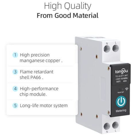 TUYA WIFI 1P 10A DIN Rail Smart Switch Circuit Breaker for Smart Home ...