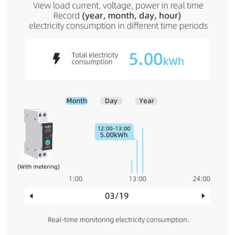 TUYA WIFI 1P 10A DIN Rail Smart Switch Circuit Breaker for Smart Home ...