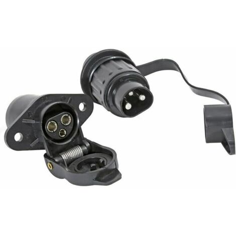 Trailer Plug and 3-Pin Trailer Socket, 12V Waterproof 3-Pin Female ...
