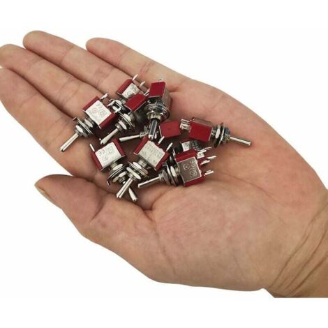 10 Pcs Mini Rocker Switch, AC 125V 6A / 250V 2A 3 Pin SPDT ON-OFF-ON 3 ...