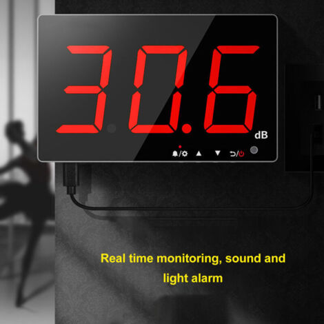 Wall-mounted decibel meter with 9.6-inch LCD display, sound level meter ...