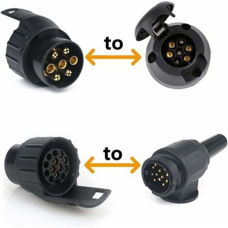 7/13 Trailer Plug Adapter 7 to 13 Pin Connector Hitch Plug 7 Pole to 13 ...