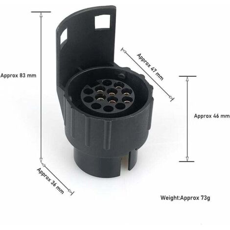 7/13 Trailer Plug Adapter 7 to 13 Pin Connector Hitch Plug 7 Pole to 13 ...