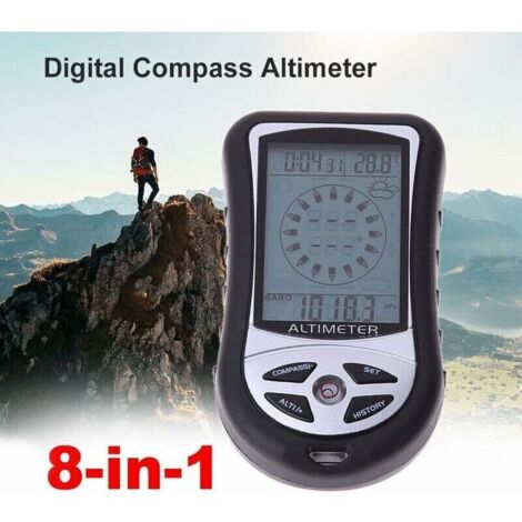 8-in-1 Portable Electronic Compass - Altimeter, Barometer, Thermometer ...