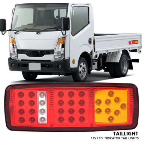 Pair of LED rear indicator lights, brake/reverse lights for trailer ...
