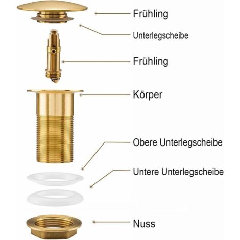 Universal waste fitting for washbasins and sinks - Modern pop-up Click ...