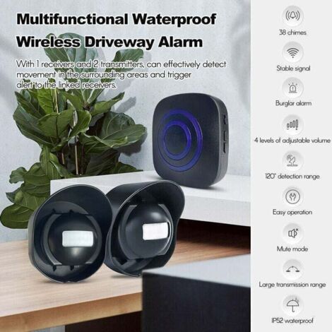 Multifunctional Wireless Driveway Alarm, Waterproof Outdoor Motion ...