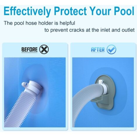 Set of 2 pool hose holders, above-ground pool hose holder with adhesive ...