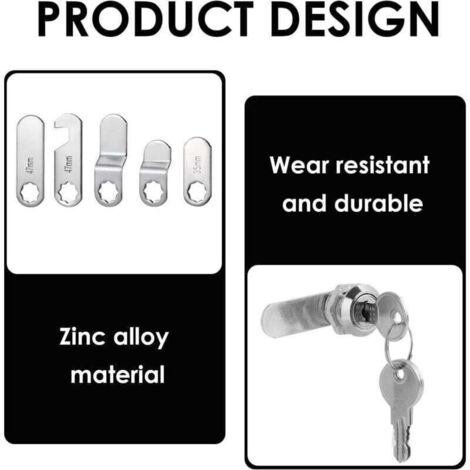 keys, 5 different types of locks, 16mm lock, suitable for lever locks ...
