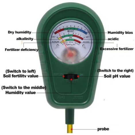3-in-1 soil analysis kit: moisture meter, pH meter, fertility tester ...