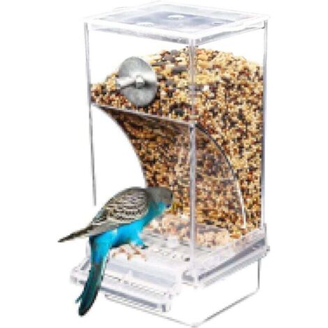 Automatic Bird Feeder, Large Capacity Acrylic Plastic Bird Feeder, Automatic Parrot Waterer ...