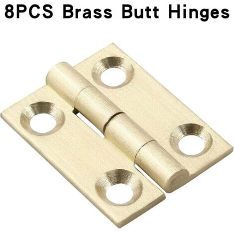 1-inch solid brass mini hinges, brass cabinet hinges, small box hinges ...
