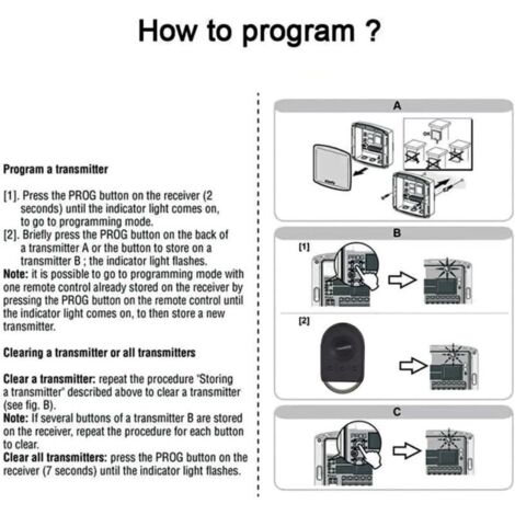 Remote control for 1841064, 433.42 MHz 4-channel gate remote control ...