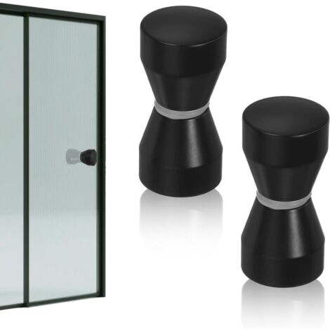 Shower door handle, matte black aluminum, tapered design, easy to ...