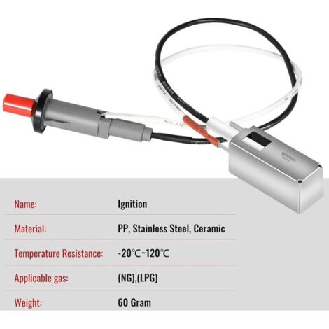 Push-button piezoelectric ignition kit, replacement parts for Weber ...