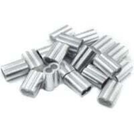 20x aluminum crimp sleeve with double ferrule, 6.0 mm aluminum ferrule ...