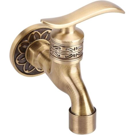 Antique style brass washing machine tap, wall-mounted washing machine ...