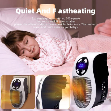 Convenient heater with remote control, 2 adjustable speeds and timer ...