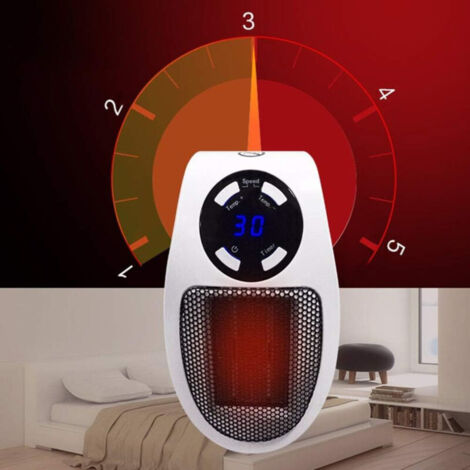 Convenient heater with remote control, 2 adjustable speeds and timer ...