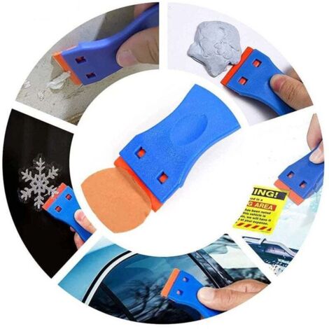 Anti-scratch plastic scraper, 2 blue scrapers + 100 blades, glue ...