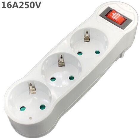 EU Conversion Plug 16A/250V German Style Plug 1 to 3 Way Power Adapter ...