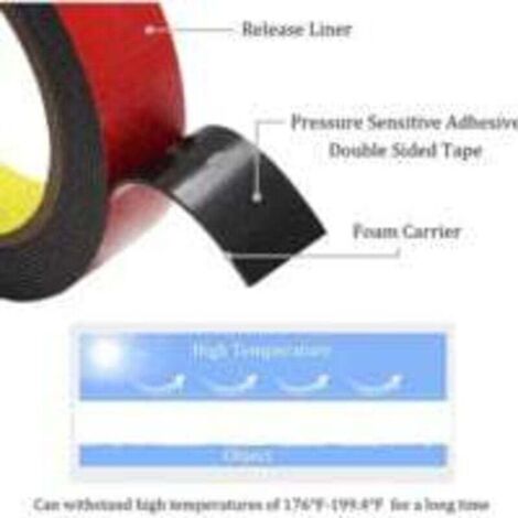 3M VHB Extra Strong Double-Sided Adhesive Tape, Black, Waterproof, High ...