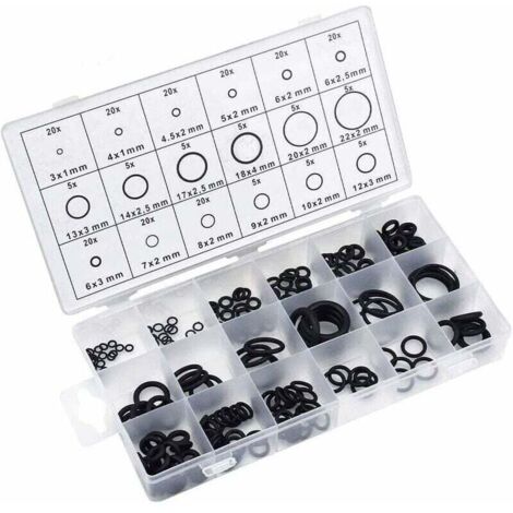 225 Pieces Rubber O-rings, 18 Sizes Assortment Kit O-ring Seals for ...