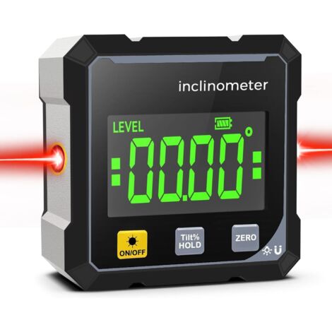 Digital inclinometer with electronic laser, powerful 4-sided magnetic ...