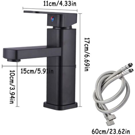 Black Basin Taps, Bathroom Faucets, Black Square Basin Taps, Sink Taps ...