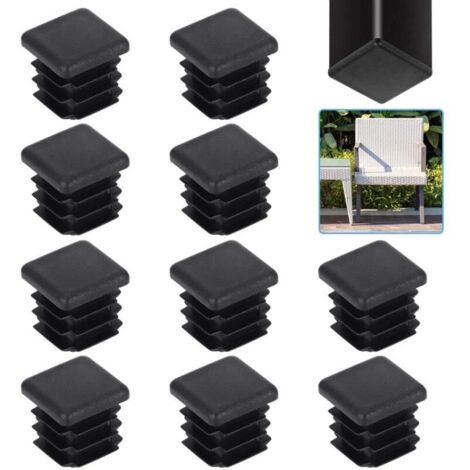 20 pieces plastic end caps for 20x20 mm square tubing, black blade end ...