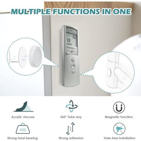 Magnetic Remote Control Holder (5 pieces, White) Wall Mount Brackets ...