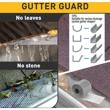 Gutter Protection Net 12.7x610 cm - Anti-Clogging Filter Grid - UV ...
