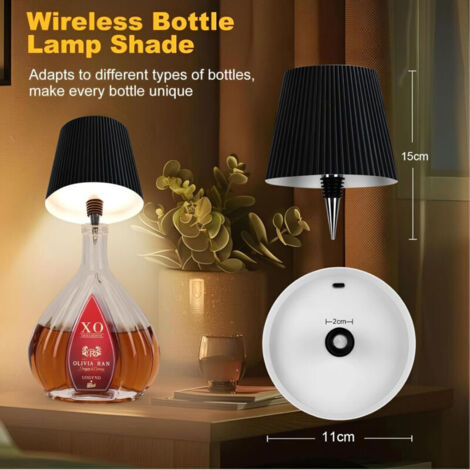 Set of 2 wireless wine bottle lights, LED wine bottle lights ...