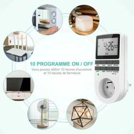 Programmable Digital Plug-in Timer, Weekly Digital Timer with LCD ...