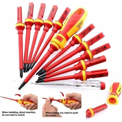 Screwdriver Set, 13-Piece CR-V Insulated Screwdriver Set, High Voltage ...