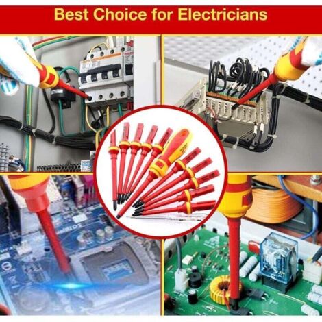 Screwdriver Set, 13-Piece CR-V Insulated Screwdriver Set, High Voltage ...